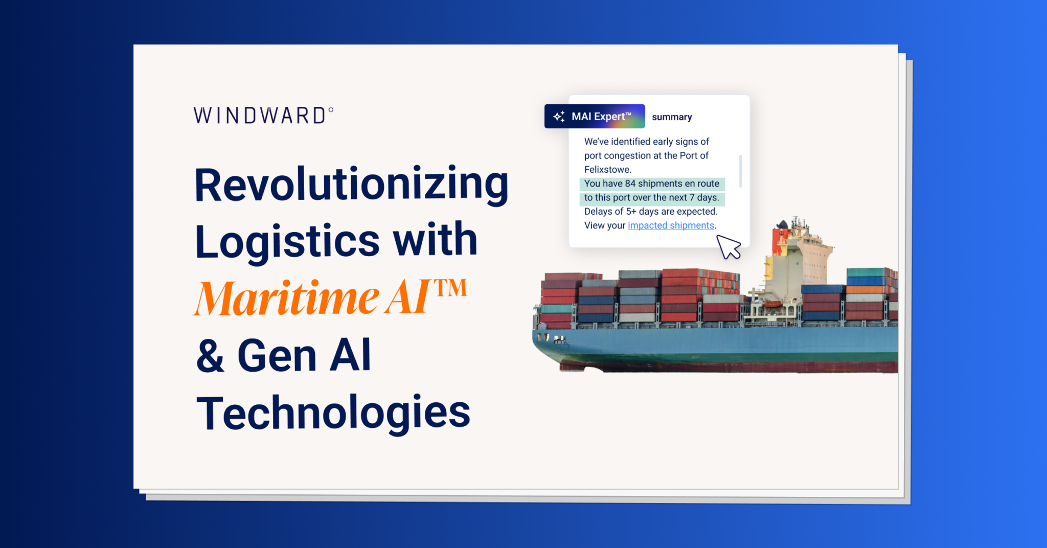 How Maritime AI™ & Gen AI Tech Are Revolutionizing Logistics